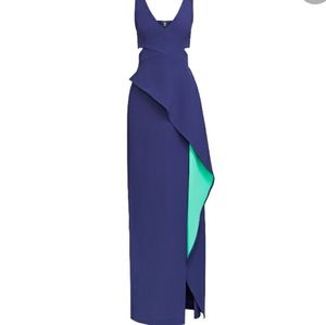 Dresses | Bcbg Ria Peplum Evening Dress In Royal Blue Green | Poshmark